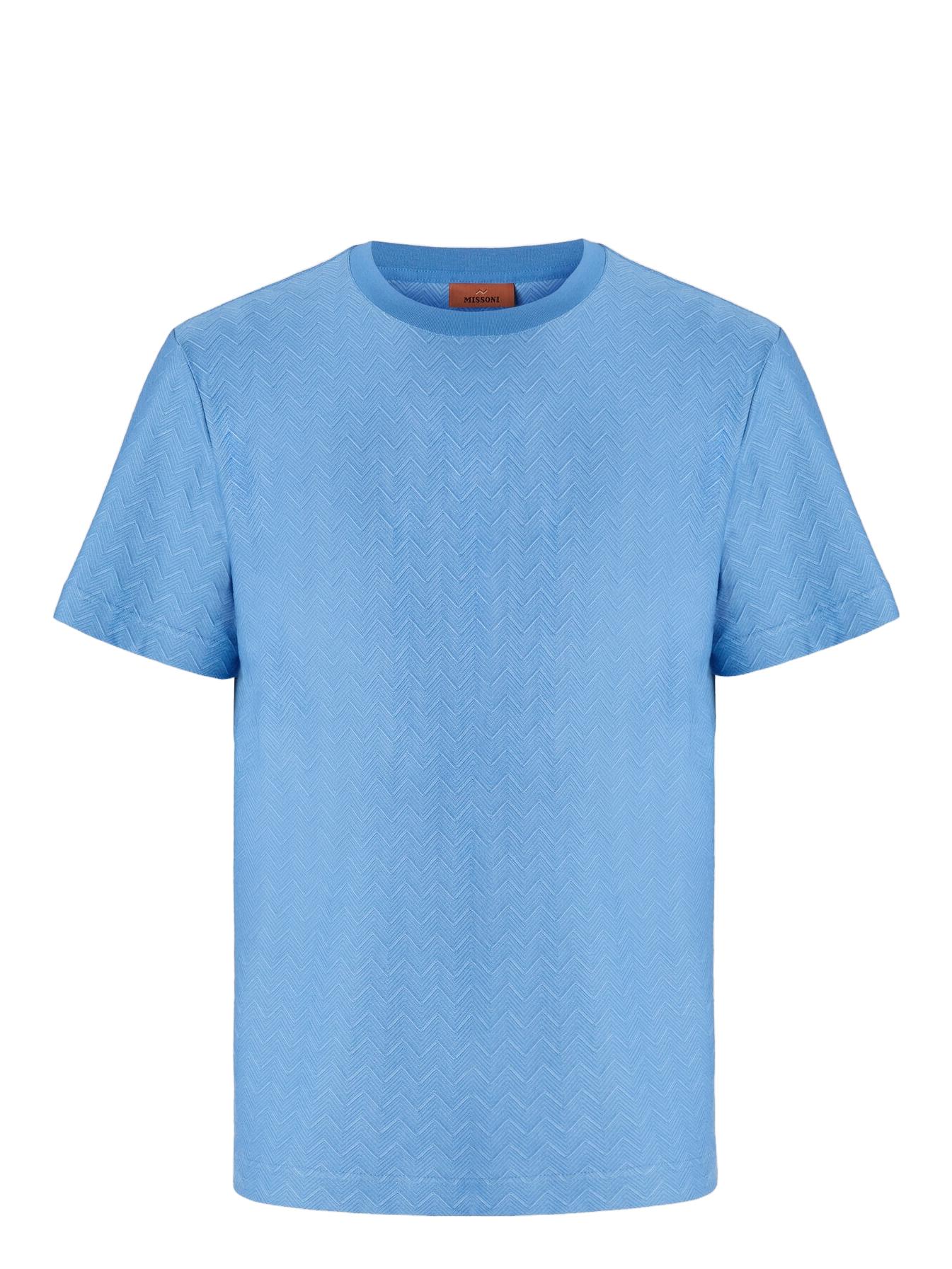 MISSONI crew-neck cotton jacquard t-shirt with tone-on-tone zigzag design